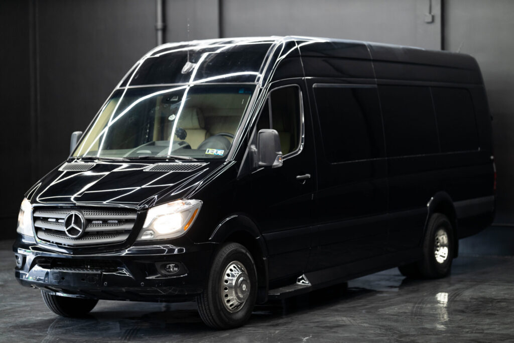 Mercedes Benz Sprinter Black on White – Exotic Transportation Group
